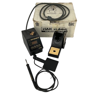 HAKKO ESD Safe 940 Digital Soldering Station 909 Hand Piece, Key, 6 ...