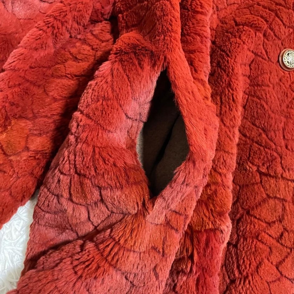 EMBA Rare Color Red Plate Fur Coat Red from JP | eBay