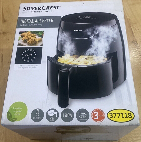 Silvercrest 2.2L Digital Air Fryer Black 1400W 200 C Brand NEW Read ...
