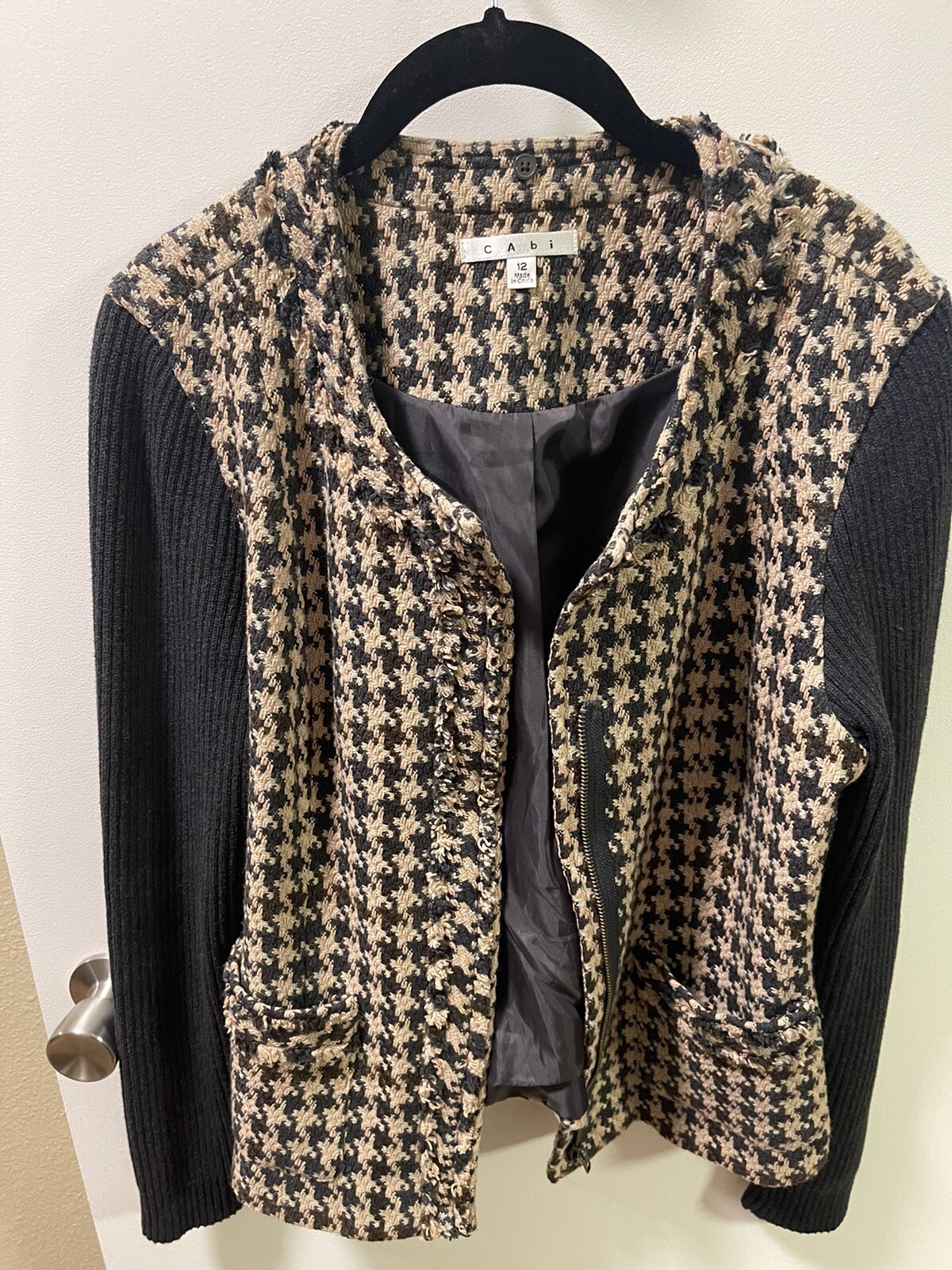 Cabi CAbi womens 12 houndstooth 978 Mixer lined jacke… - Gem