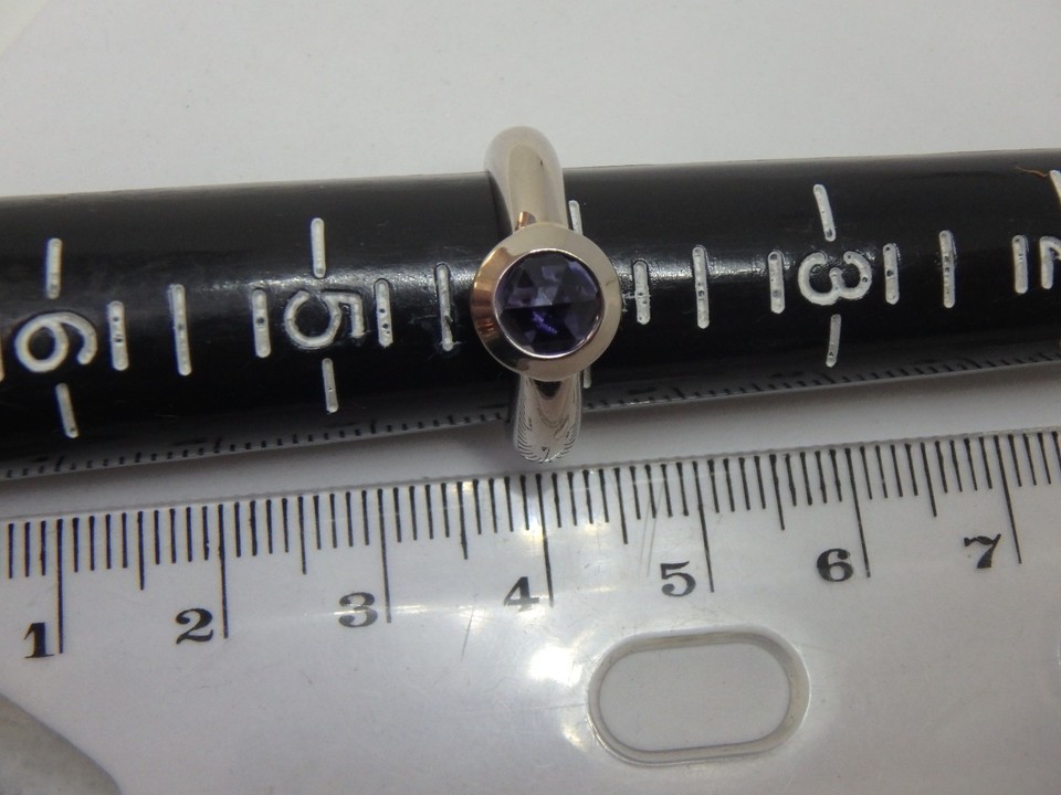 18K White Gold Tiffany & Co. France Bullet Shape Iolite Solitaire Ring ...