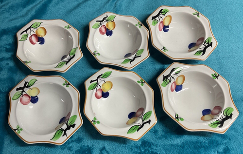Soho Pottery SOLIAN WARE FRUIT PATTERN 6 Fruit Bowls vintage shape ...
