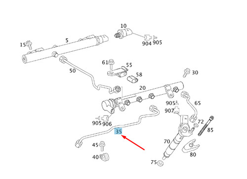 MERCEDES-BENZ GLE C292 FUEL INJECTION PRESSURE LINE A6420701000 NO DUTY ...