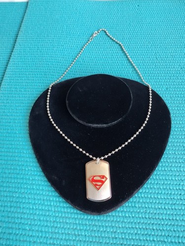 DC Comics Stainless Steel Dog Tag SUPERMAN Logo & DAD Pendant w/ Chain ...