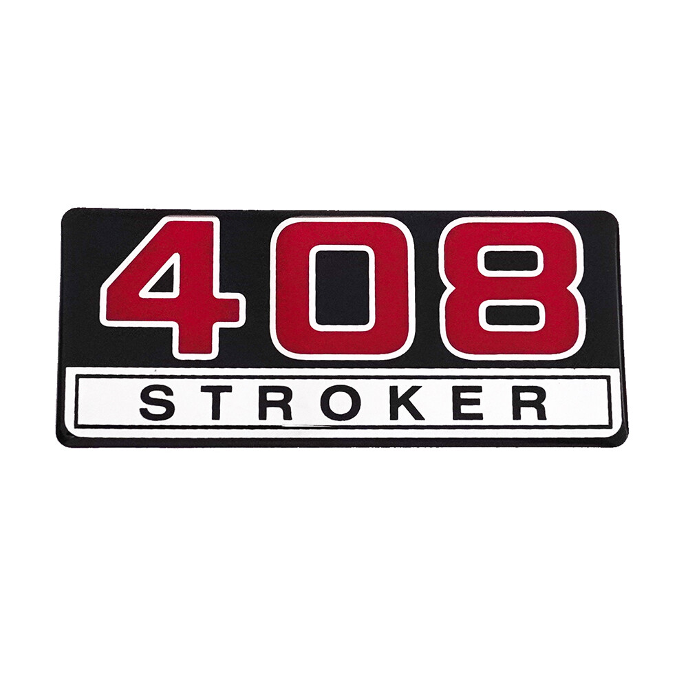 1X 408 STROKER Engine Emblem Badge Resin Logo Red & Chrome & Black | eBay