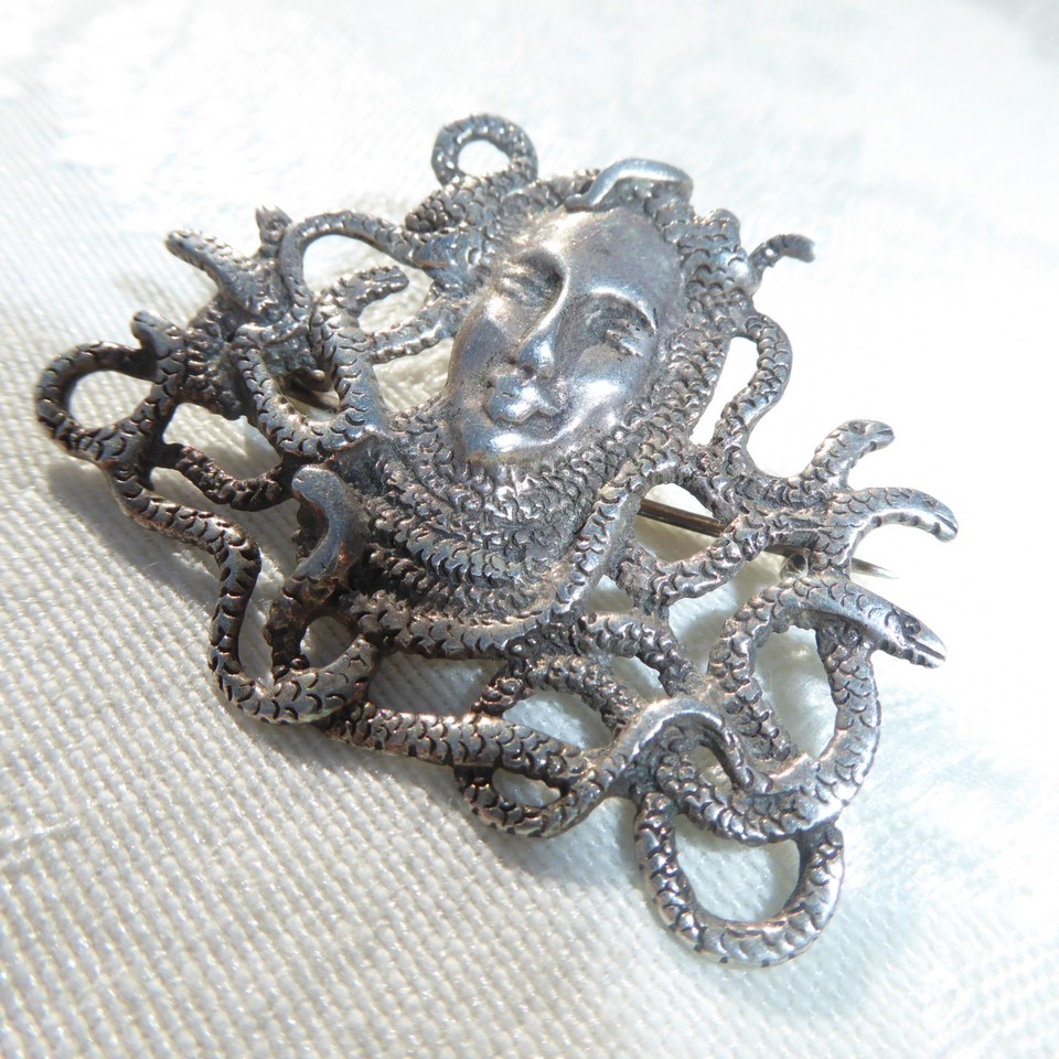 FANTASTIC STERLING SILVER 925 MEDUSA LADY WITH SNAKES IN HER HAIR ...