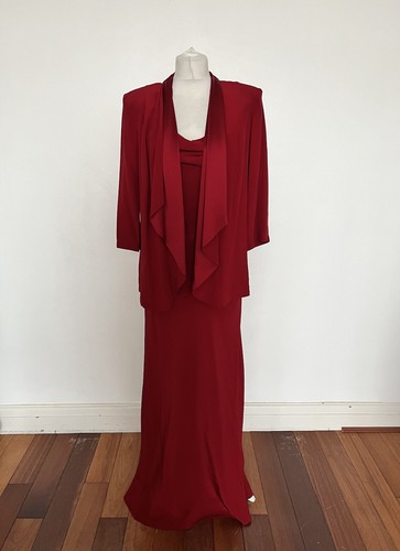 Alexon Red Dress & Jacket Size 12 Mother of Bride Wedding Guest ...