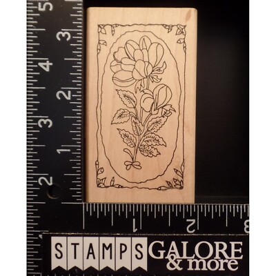 PAPER PARACHUTE RUBBER STAMPS BOTANICAL GARDEN FLOWERS LEAVES FRAME # ...