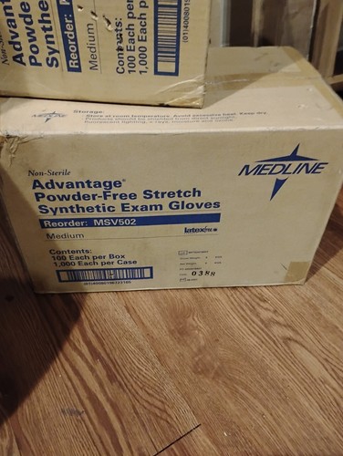 1000 Peice Medline Advantage Powder -free Stretch Synthetic Exam Gloves ...