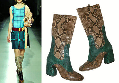 PRADA ~ Real snakeskin under knee multi boots ~ US: 8.5 ; EU: 38.5 ...