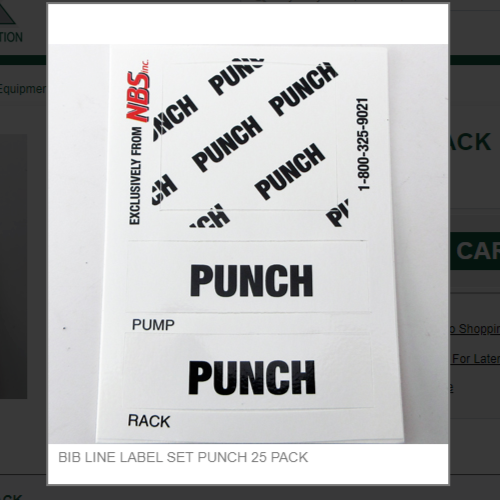 BIB LINE LABEL SET PUNCH 25 PACK # CP051624 | eBay
