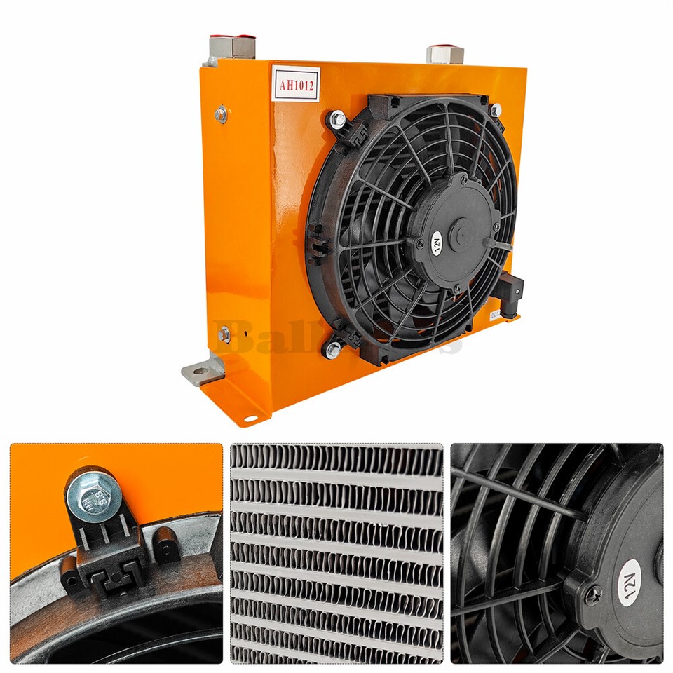 12V Industrial Hydraulic Oil Cooler W/Heat Dissipation Flow Fan ...