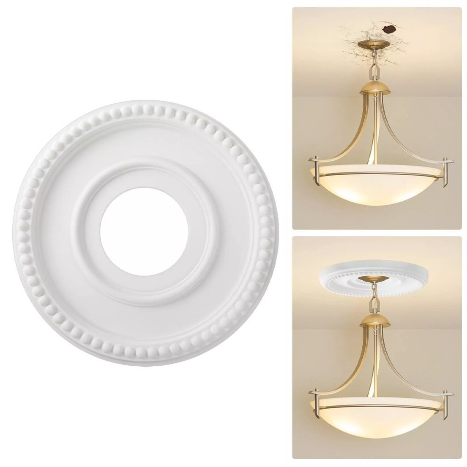 Home Round Medallion Ceiling Fan Light Fixtures Plate with PU Material ...