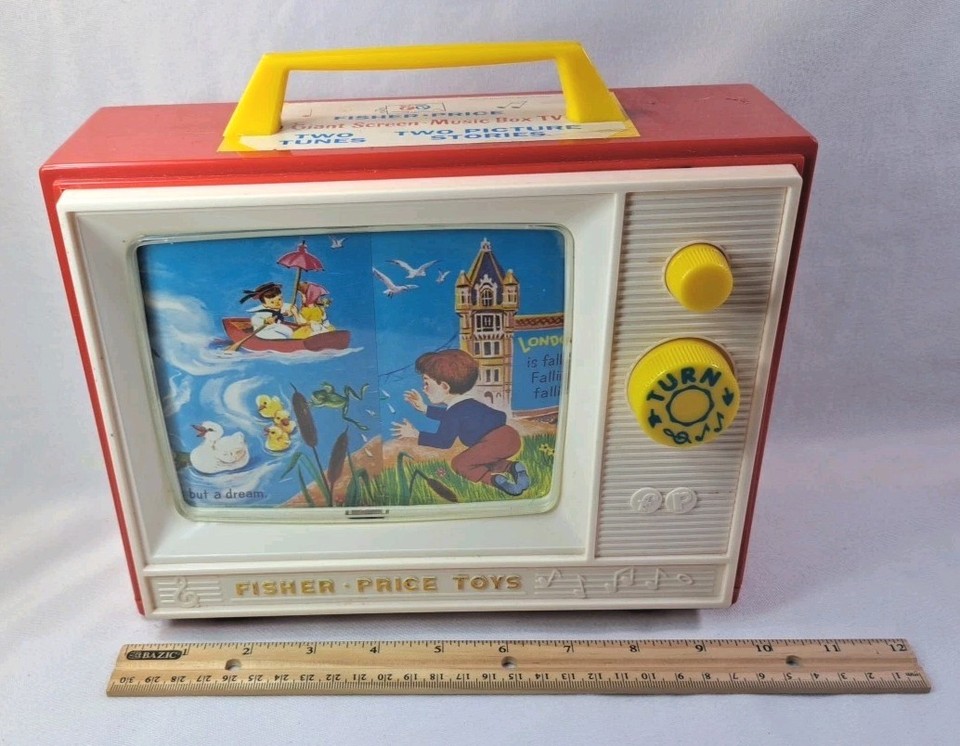 Fisher Price Giant Screen Music Box TV 2 Tunes 2009 London Bridge Row ...