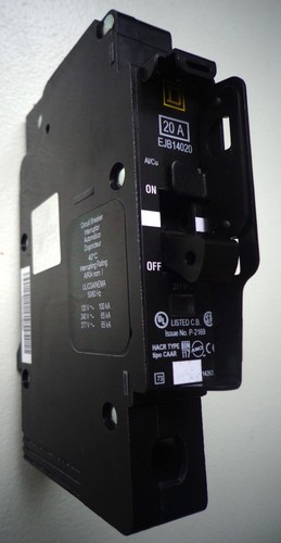 EJB14020 Square D CIRCUIT BREAKER 1P 20A With Breaker lock, NEW! | eBay