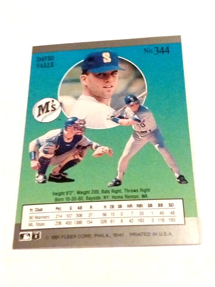1991 Fleer Ultra - #344 Dave Valle | eBay