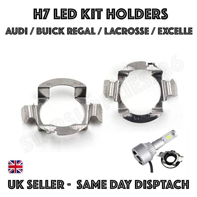H7 LED CONVERSION KIT BULB HOLDERS ADAPTERS AUDI MERCEDES BMW VW SKODA ...