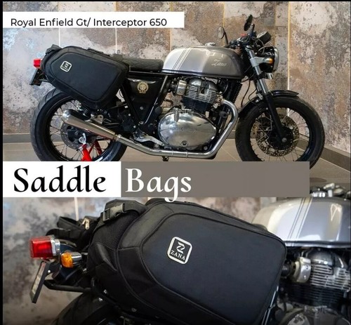SADDLE BAG BLACK FIT FOR ROYAL ENFIELD INTERCEPTOR 650 & GT 650. | eBay