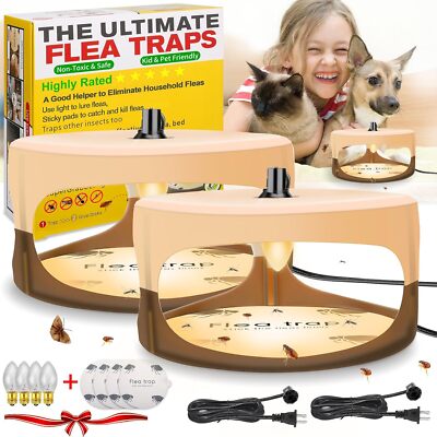 Flea Bed Bug Trap Odorless Cleaner and Flea Killer Trap Pad Sticky ...