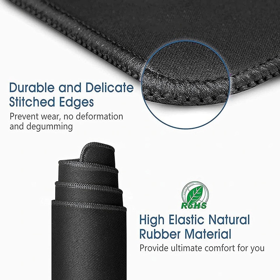 3X Non-Slip Mouse Pad Stitched Edge PC Laptop For Computer PC Gaming ...