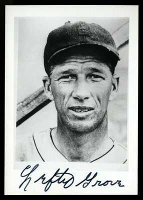 ROBERT LEFTY GROVE AUTOGRAPHED 3.5x5 SIGNED BLACK WHITE PHOTO GEM MINT ...