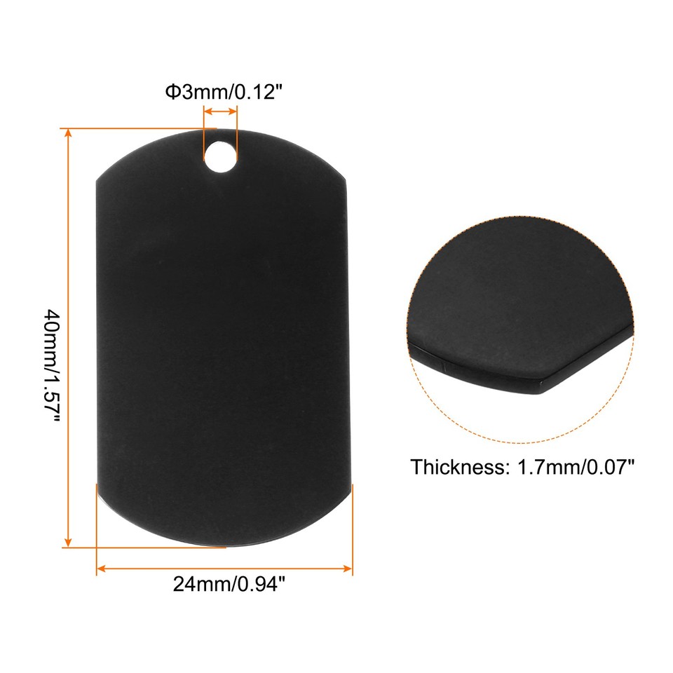 Metal Blank Tags Stamping, 1.57"x0.94" Black Dog Tags DIY Engraving ...