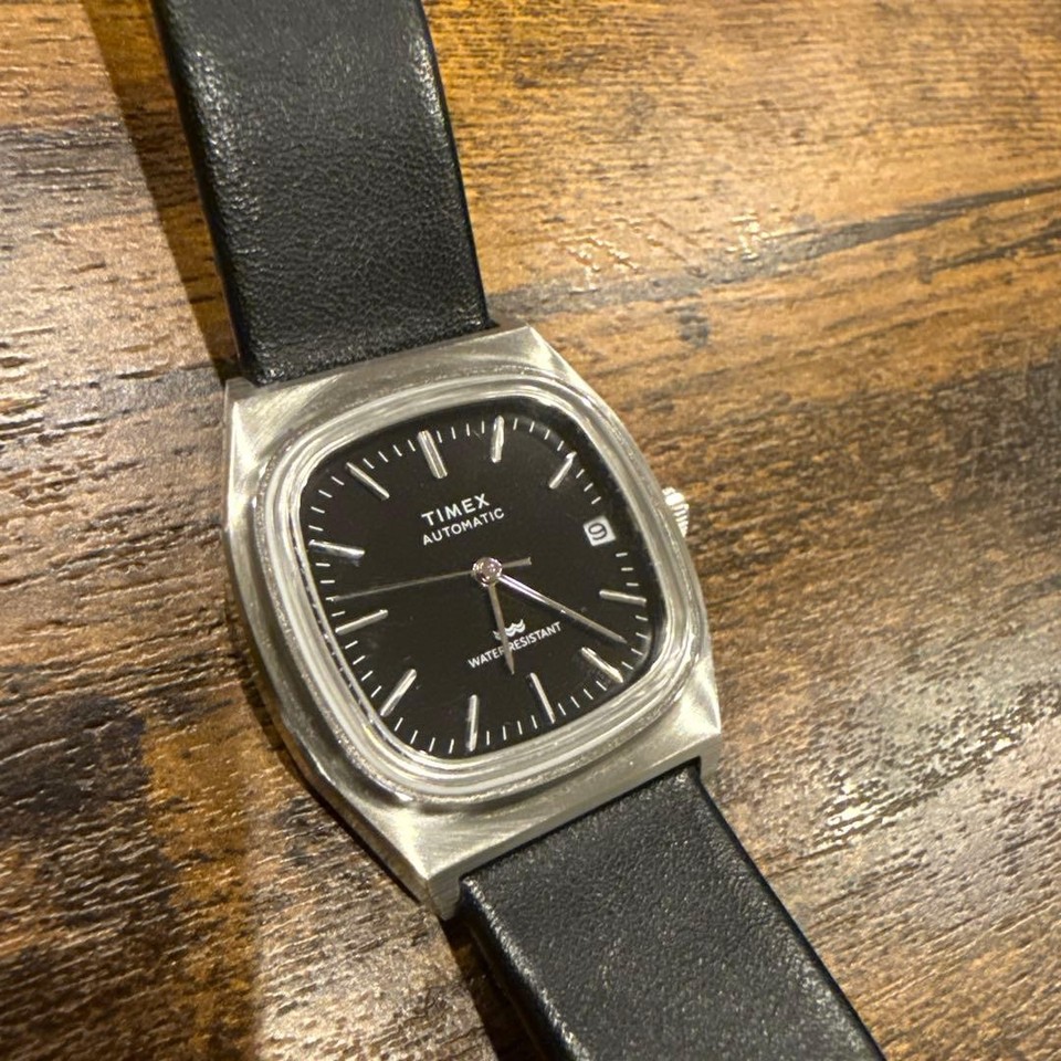 Timex 1983 E-Line Reprint Model Reissue Black Leather | eBay