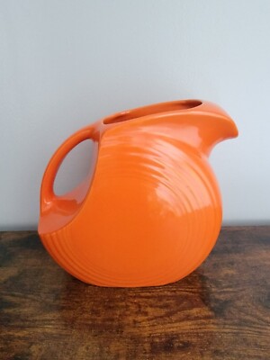 Vintage FIESTA Fiestaware Large Disc Water Pitcher Red (Orange) | eBay