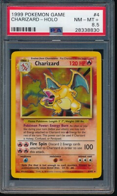 PSA 8.5 CHARIZARD 1999 Pokemon Base Unlimited #4/102 Holo Non ...