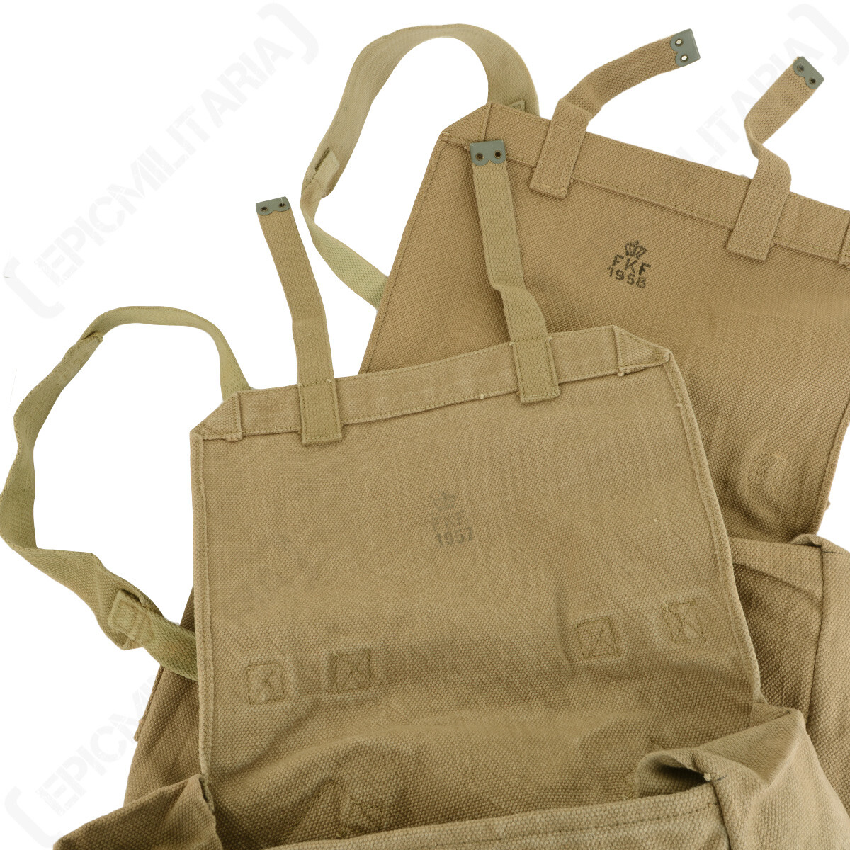 British 37 Pattern Large Pack in Khaki Canvas Webbing - Military Army ...