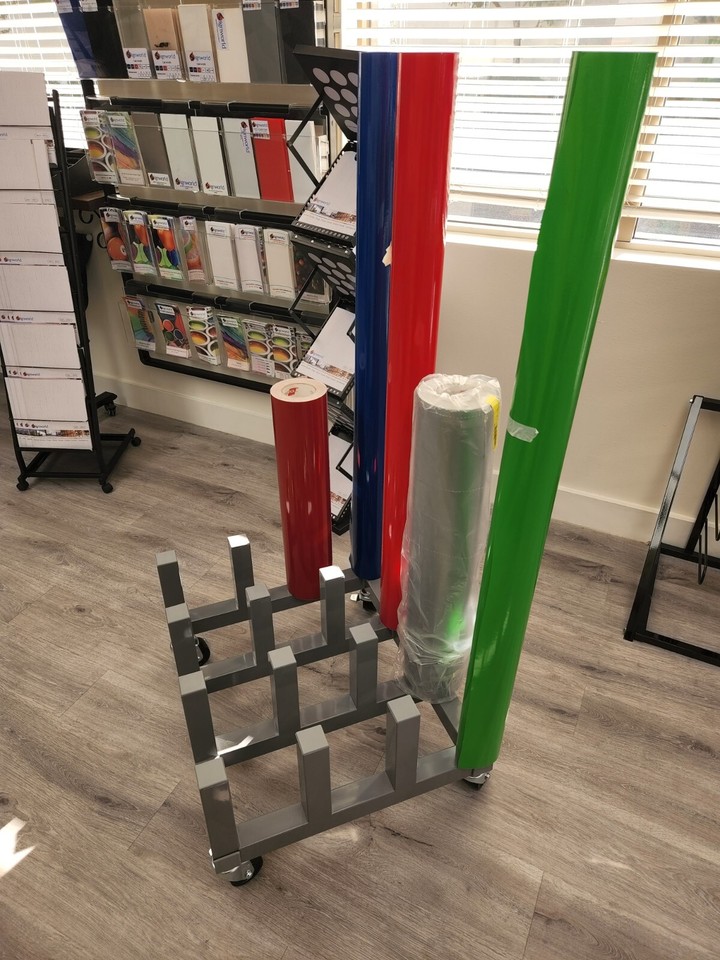 Digital Media Roll,Vinyl Roll, Banner Roll Cart Mobile Rack 16 rolls ...