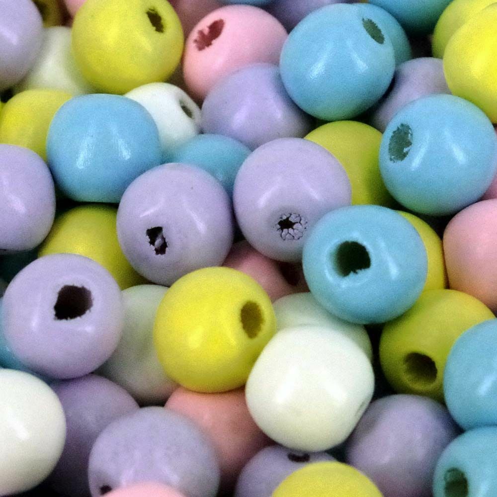 Wooden Round Beads, Colour Choice craft bead, many colours size 10 mm ...