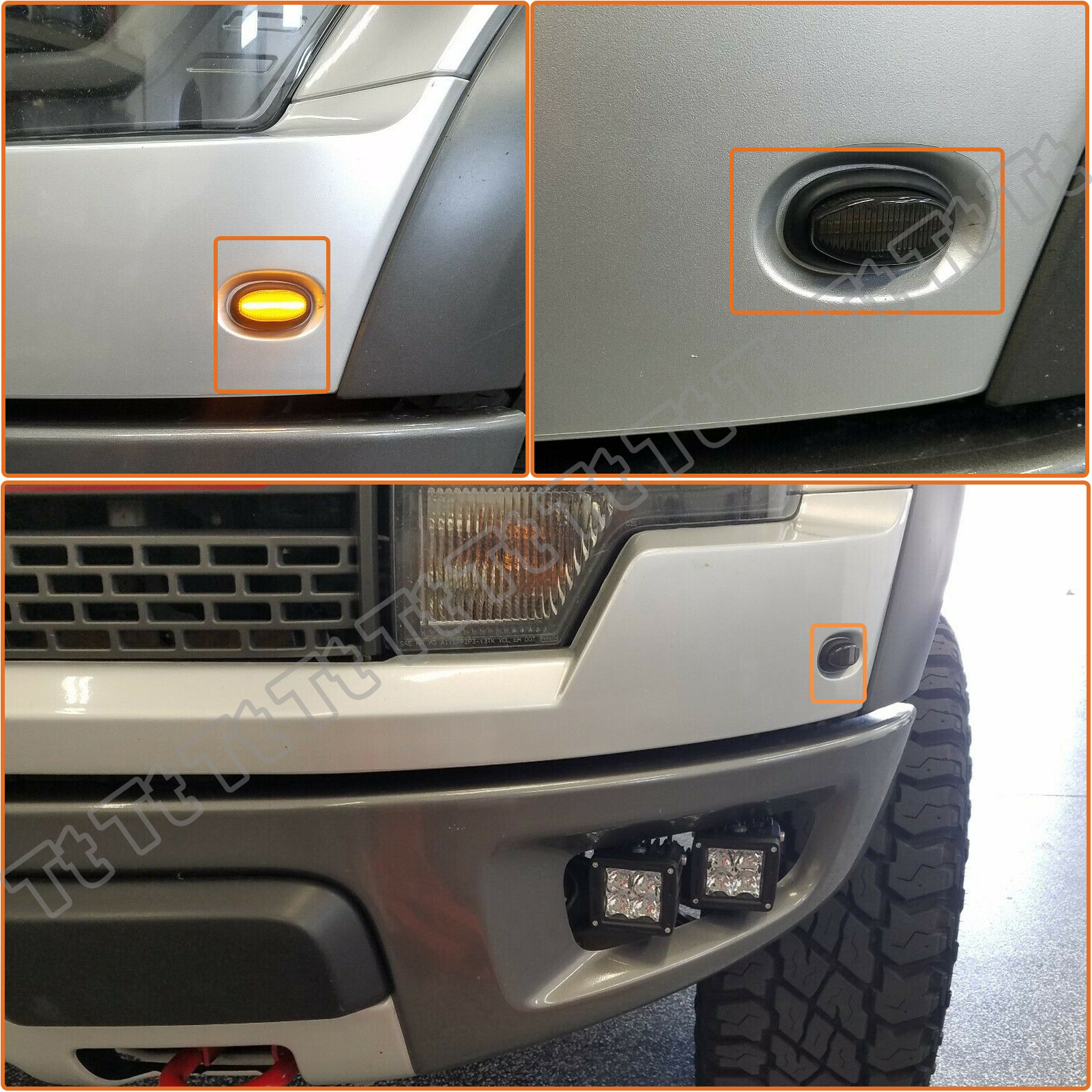 For 2010-2014 Ford F-150 F150 SVT Raptor Rear Red LED Side Marker ...