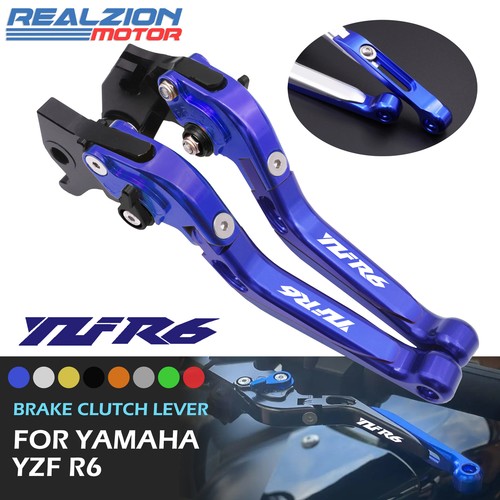LOGO Adjustable Folding Pure CNC Brake Clutch Lever Set For YAMAHA YZF ...