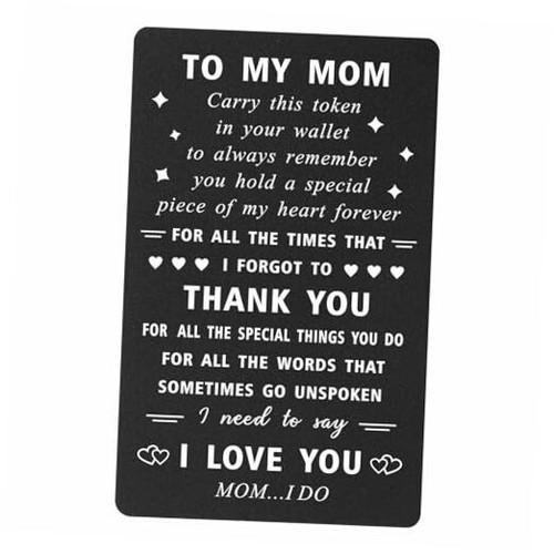 Unique Gifts for Mom Wallet Card - Thank You, I Love You - Mommy ...