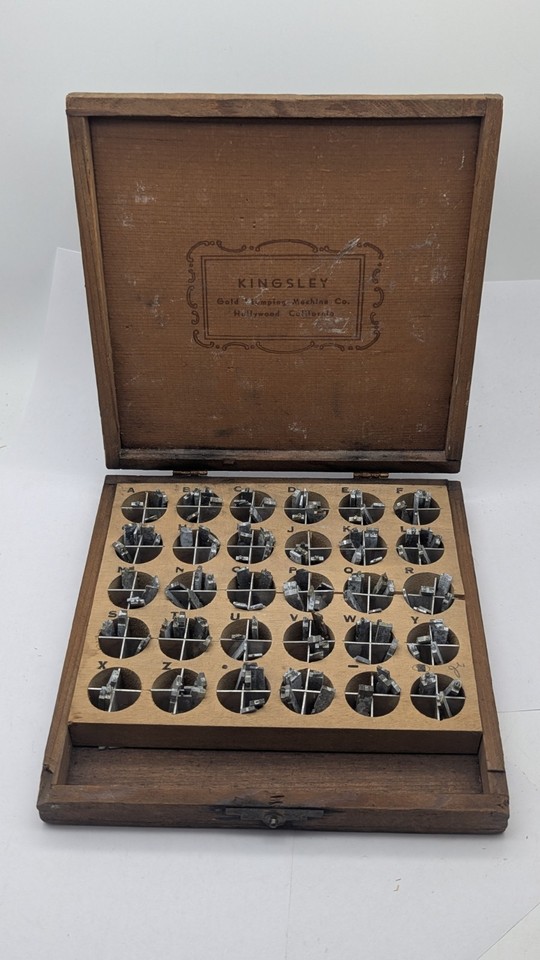 Kingsley Machine Co Letter Type Set Hot Foil PARTS ONLY LOOK READ WOOD ...