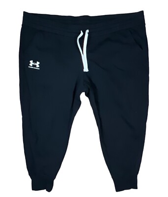 Under Armour Women's Plus Size 3X Jogger Tapered Pants Black Cotton ...