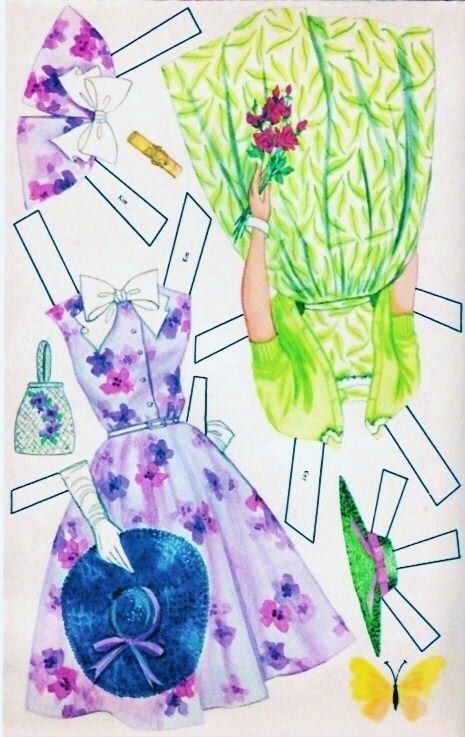 VINTAGE UNCUT 1960 TEEN TIME KIM & KAY PAPER DOLLS~#1 TOP REPRODUCTION ...