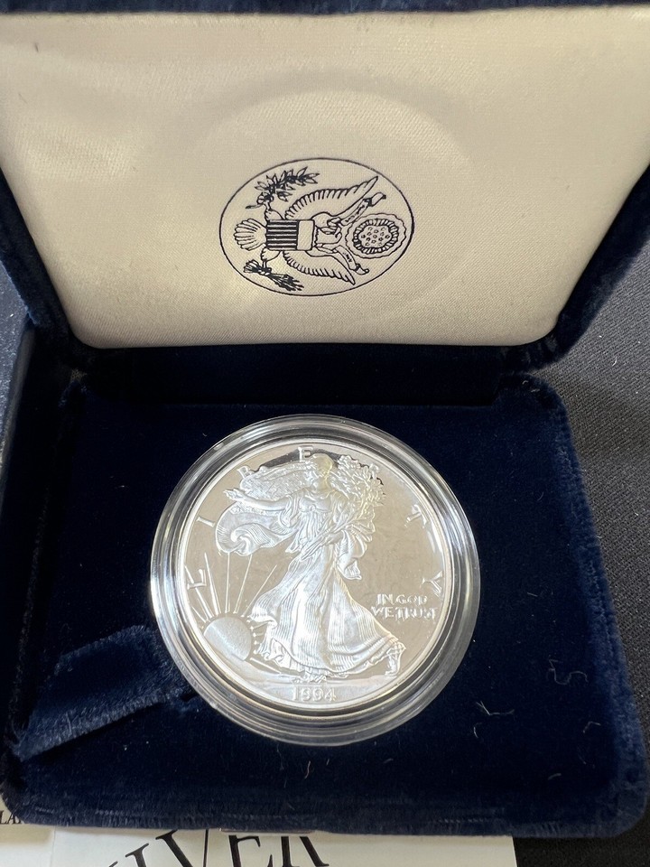 1995 P Proof American Silver Eagle W/ Cert & Box (A1) | eBay
