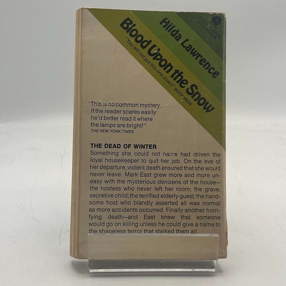 Blood Upon The Snow By Hilda Lawrence 1970 VINTAGE PAPERBACK BOOK | eBay