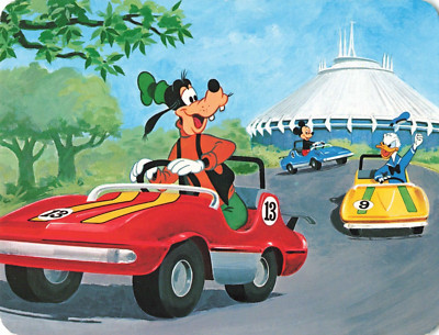 Motor Mania Goofy Donald Mickey Disney World Postcard 5 1/8 x 6 3/4 ...