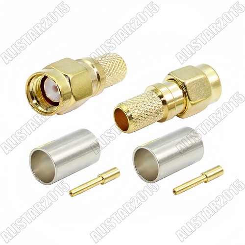 10x RP-SMA Plug Male Crimp Attachment for LMR240 RG59 RG8X Cable RF ...