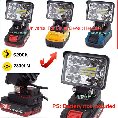 For Dewalt Bauer Hercules 20V Battery LED Work Light Bauer Tool Harbor ...