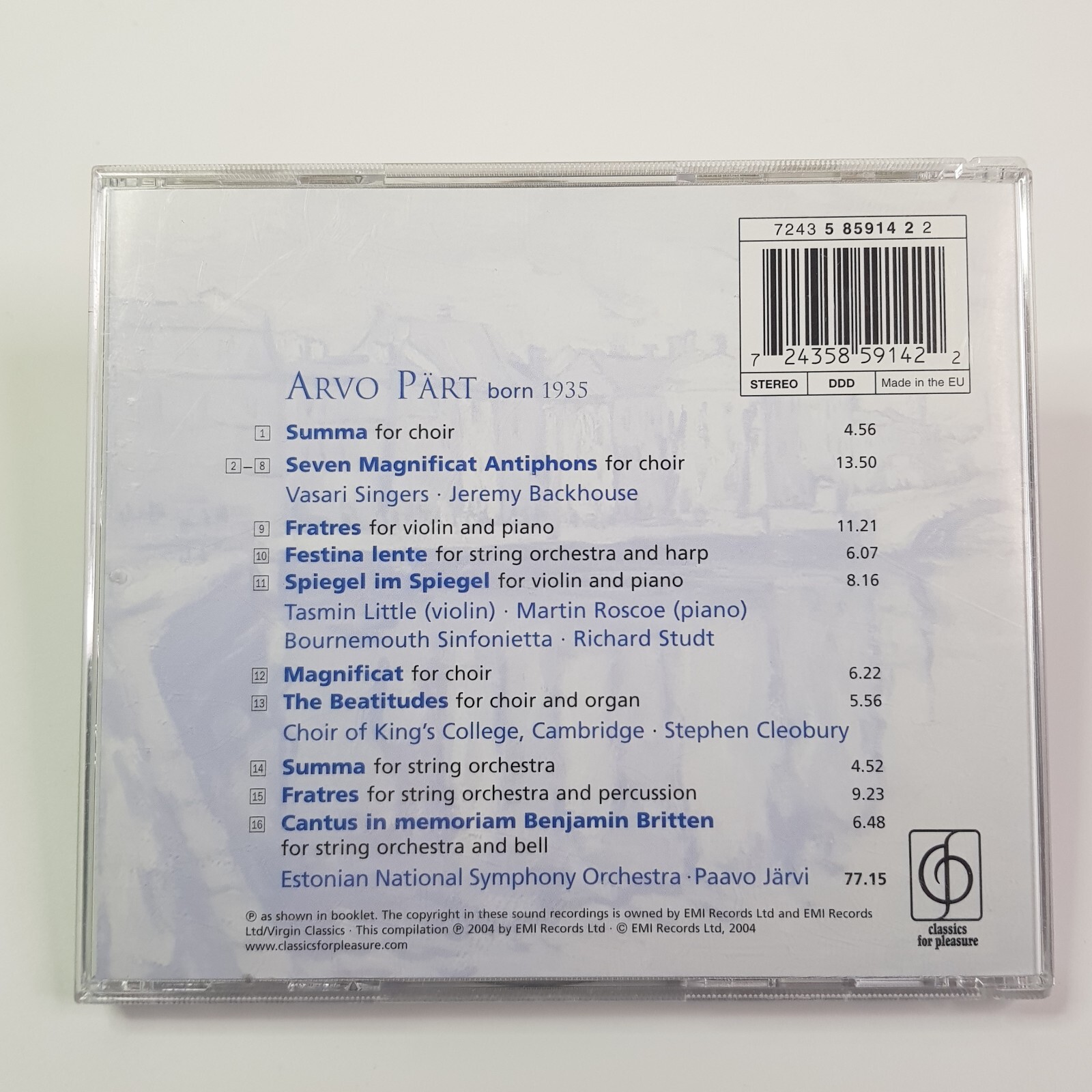 Best of Arvo Pärt by Various Artists (CD, 2005) for sale online | eBay