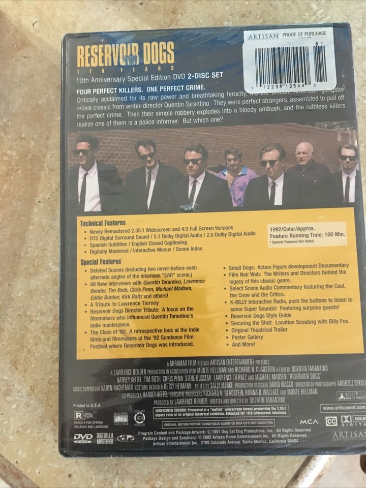 NEW SEALED Reservoir Dogs (DVD, Two-Disc Special Edition) Quentin ...