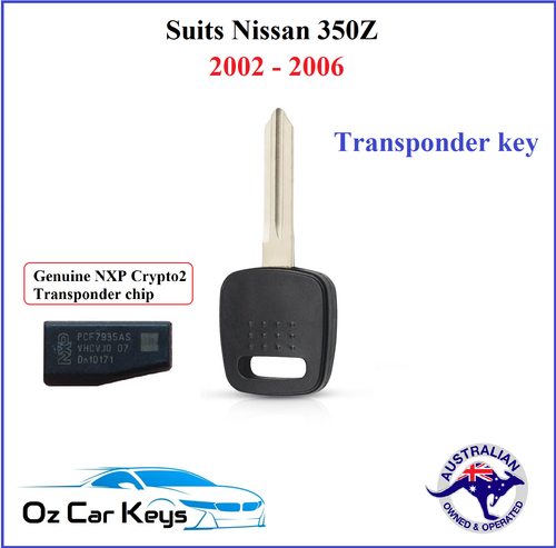 Suits Nissan 350Z Transponder Chip Key 2002 2003 2004 2005 2006 Genuine ...