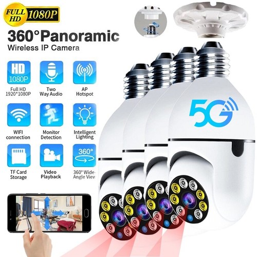 Bulb Camera Surveillance Cam Night Vision Automatic Human Tracking ...