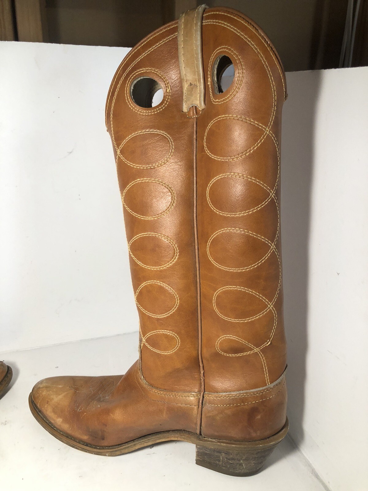 ACME Buckaroo Brown Leather Tall Western Cowboy Boots… - Gem