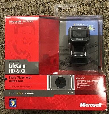 Microsoft LifeCam HD-5000 720p HD Webcam Camera -NEW (Box Damage) | eBay