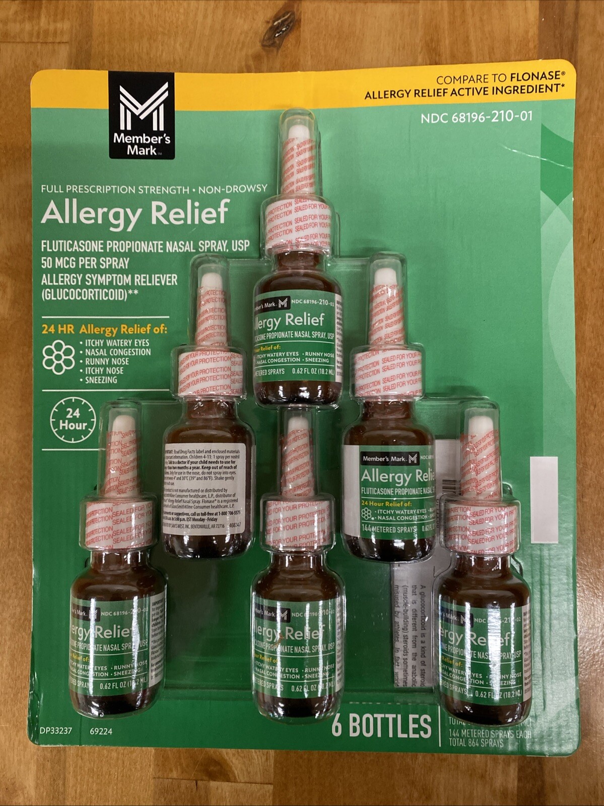 Member's Mark Fluticasone Propionate 50mcg Nasal Spray (6pk, 0.62 oz ...